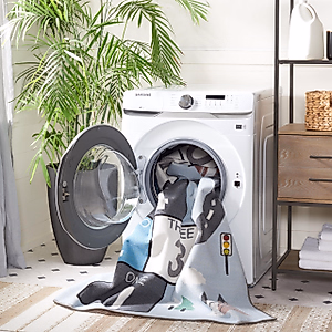 SAFAVIEH Kids Playhouse Collection Accent Rug - 3'3" x 5'3", Grey & Blue, Non-Shedding Machine Washable & Slip Resistant Ideal for High Traffic Areas for Boys & Girls in Playroom (KPH226F)