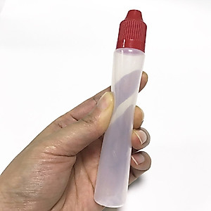 (60 Pack, Multi Color Caps) 30ml PE Pen Plastic Bottle with Childproof Cap for Vape Liquid, Light Oil, Paint, Eye Drops