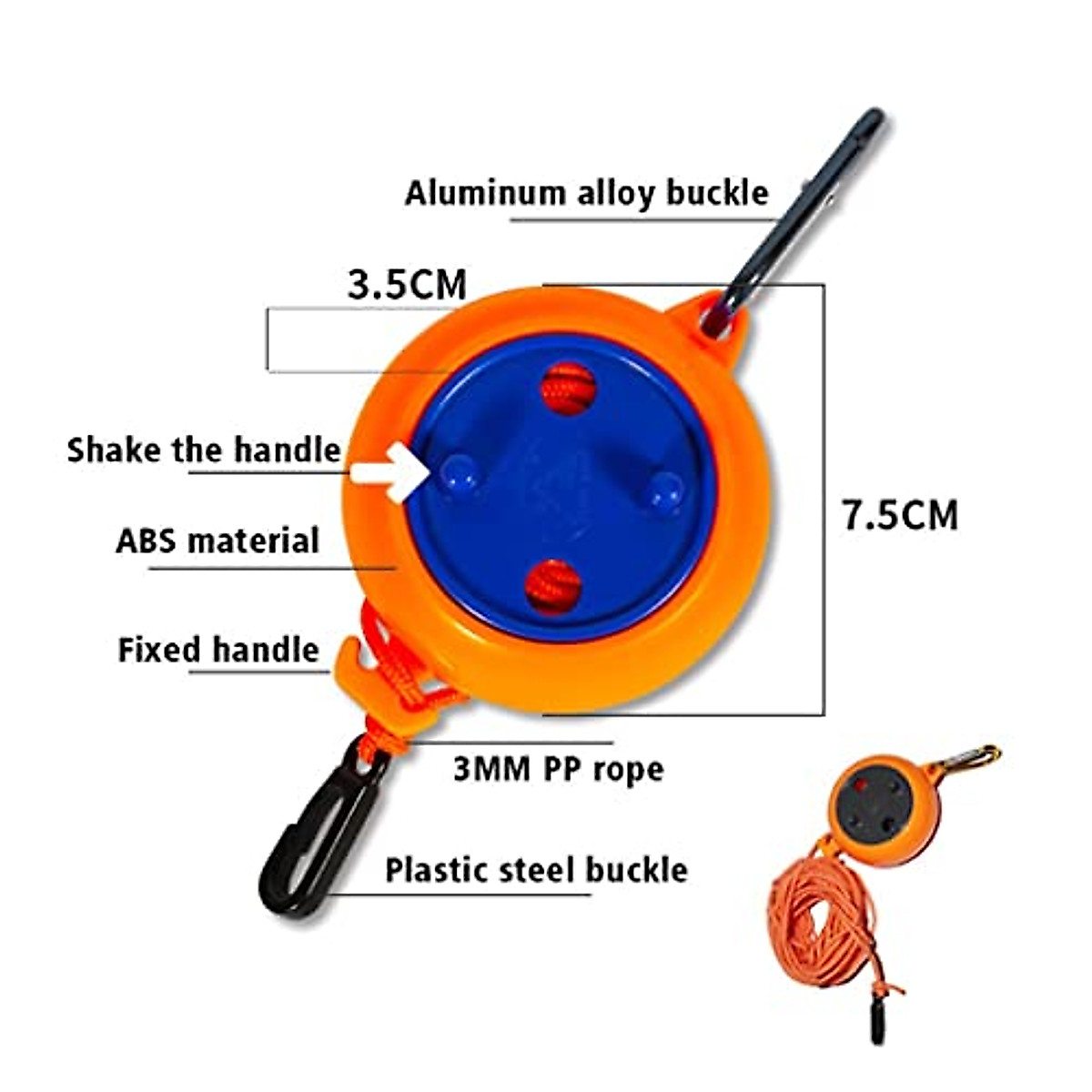 TJLSS Retractable Clothesline Balcony Portable Adjustable Length Travel Drying Rack Hanging Outdoor Single Rope (Color : Orange, Size : One Size)