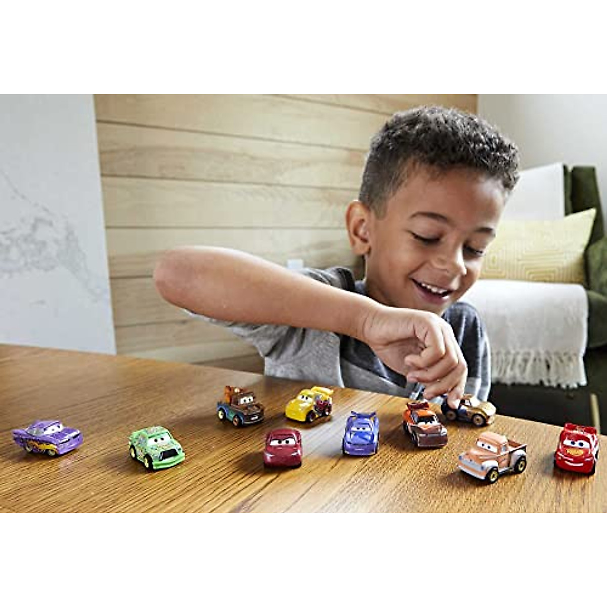 Disney Car Toys Mini Racers Set of 10 Mini Die-Cast Toy Cars, Derby Racers Series, Collectible Vehicles