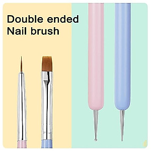 GEMBITYFUL Nail Art Brushes 6Pcs Painting Nail Brushes Nail Art Liner Brushes and Nail Art Dotting Pens for Salon