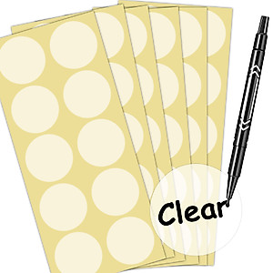 SMARSTICKER Super Gloss Clear Transparent Retail Package Envelope Seals 2" Christmas Round Circle Crystal Clear Dot Mail Wafer Seals Stickers Labels Envelope Tab Sealer 500/Pack