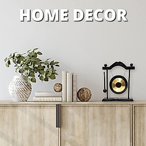 Mandala Crafts Chinese Gong - Mini Gong with Stand - Zen Art Brass Feng Shui Desktop Gong with Stand Asian Gong Bell for Home Decoration Dragon