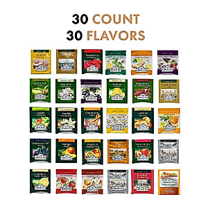 Eva's Gift Universe, Tea Bags Sampler Assortment in Pouch Bag (30 Count) 30 Different Flavors Gifts for Mom Dad Family Couples Wife Girlfriend Boyfriend Women Men College Students