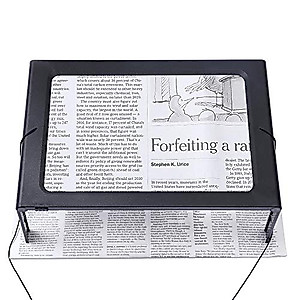 Hands-Free Magnifying Glass Large Full-Page Rectangular 3X Magnifier LED Lighted Illuminated Foldable Desktop Portable for Elder