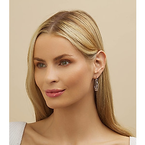 Barzel 18K White Gold Plated Filigree Hoop Earrings (White Gold)