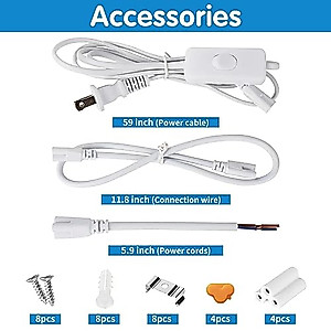 AQIQUUT Led Shop Light 4FT, Led Garage Light,50W 6500K T8 Led Daylight 7000LM Linkable Clear Cover Integrated V-Shape,for Garage Warehouse Workbench Workshop,4-Pack