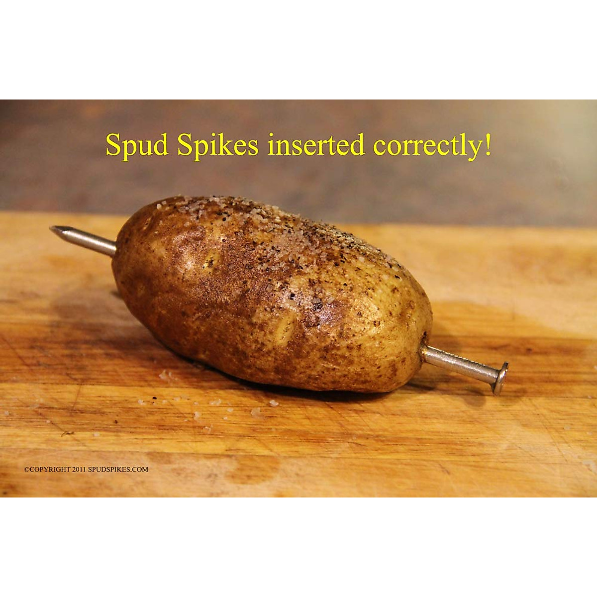 Spud Spikes 6-Inch Potato Baking Nails Food-Grade Stainless Steel, 1 Set of 4