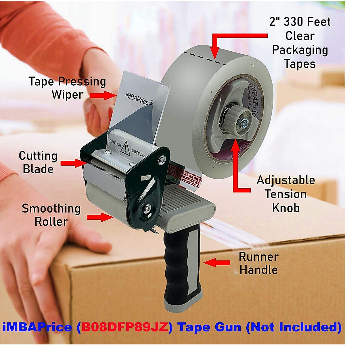 iMBAPrice Sealing Tape - 1 Box of Premium (36 Roll of 110 Yards) 36x330 Feet Long 2" Wide Ultra Clear Shipping Packaging Tape
