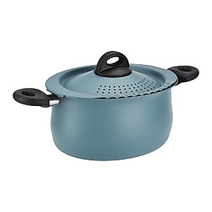 Bialetti Taste of Italy Nonstick Pasta Pot with Strainer Lid, 5.5-Quart, Teal