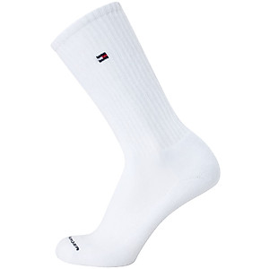 Tommy Hilfiger Men's Athletic Socks - Cushioned Crew Socks (10 Pack), Size 7-12, Pure White