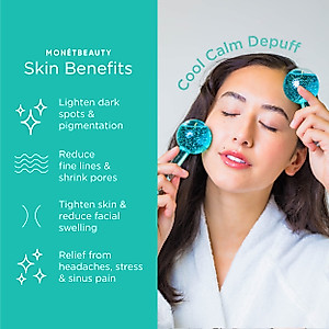 MonétBeauty Ice Globes for Face, Freezer Safe and Highly Effective Facial Globes for Daily Beauty Routines, Face Roller to Tighten Skin, Reduce Puffiness, Enhance Circulation and Complexion (Blue)