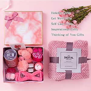 Birthday Gifts for Women,Pink Gifts Box for Women Gifts Basket Care Package Get Well Soon Gifts Relaxing Set Self Care Gifts Unique Gifts Box Birthday Presents Female Friendship Gifts Christmas Gifts