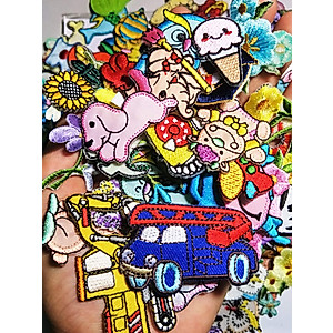 Set 3 Pcs Mini Small Orange Garbage Dump Truck Iron On Patches Cartoon Kids Sew On Appliques Embroidered Patch Badge Decorate Repair Patches for Hats Jackets Shirts Vests Shoes Jeans (21)