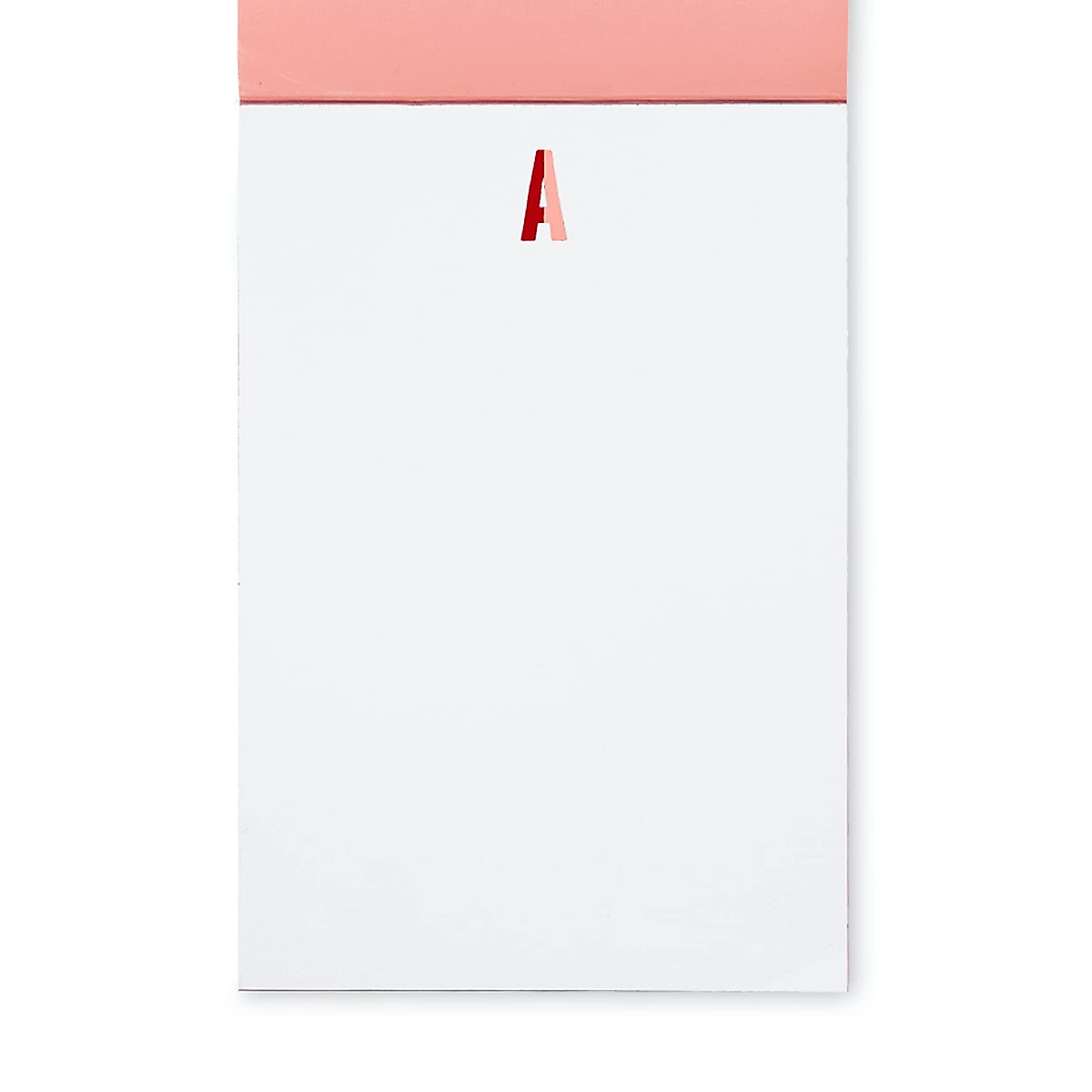 Kate Spade New York Initial Notepad, Paper Pad with 100 Blank Sheets, 7" x 4.75" Small Writing Pad for Desktop Notes, A (Pink)