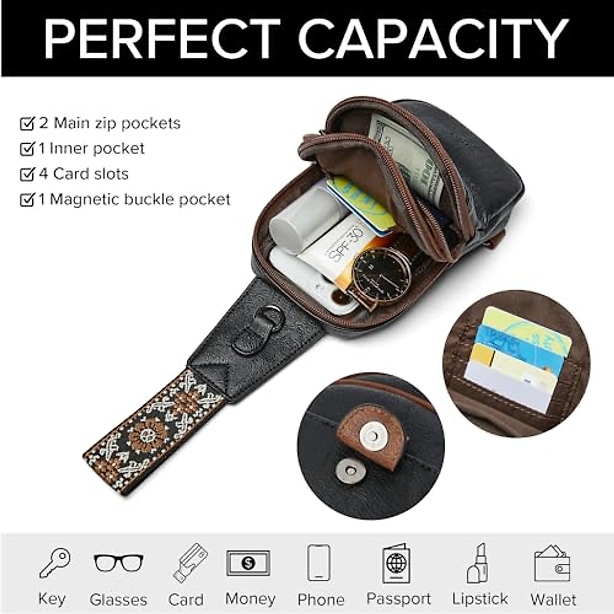 Trendy Crossbody Sling Bag for Women and Men - Fanny Pack, Chest Bag