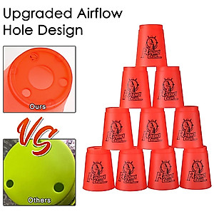 SEISSO Stack Cups, Stacking Cup Set Classic Speed Training Stack Game Toys for Boys Girls Kids Stacking Cups (12 Pack Red)