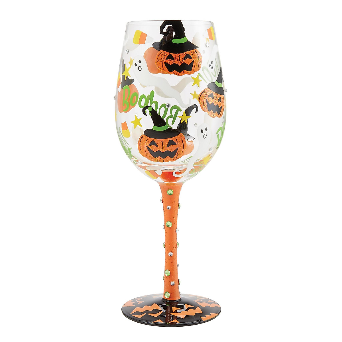 Enesco Lolita Halloween Spook-Tacular Hand-Painted Artisan Wine Glass, 15 Ounce, Multicolor