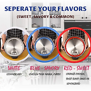 Sealing Rings for Instant Pot Accessories of 6 Qt Models - Red, Blue and Clear, Sweet and Savory Edition - 3 Pack BPA-Free Food-grade Replacement Silicone Seal Gaskets for Instpot 6 Quart