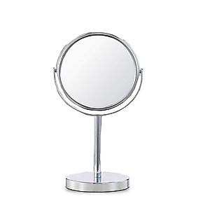 KXA Makeup Mirror Vanity Mirrors for Makeup and Shaving Silver Double Sided Zoom 1x and 5X Magnification 360˚ Rotating for Home and Travel Dressing Mirror Lighted Makeup Mirror