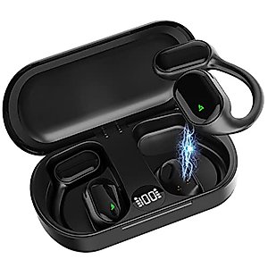Jelanry Open Ear Wireless Earbuds Bluetooth 5.3 Headphones for Samsung S23 S22 S21 Fold 4 Flip 3 iPhone 14 13, Bluetooth Earbuds Dual 16.5mm Dynamic Drivers 32H Playtime IPX5 Waterproof Sport Headset