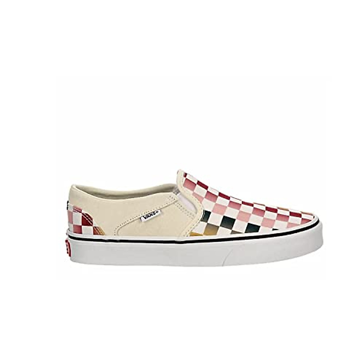 Vans Unisex Asher Canvas Low Platform Slip On Sneaker - Multicolored Checkered 8