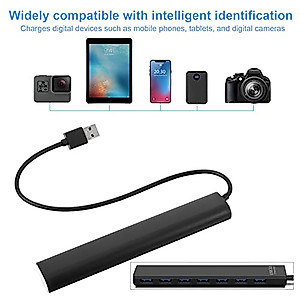 2sets Computer Portable Type- c Multi- Port Black Computers- in- for Converter Accessories Holder Data with Transfer Dock USB Adapter Laptops Cable Expansion Dongle. Tablets Hub in