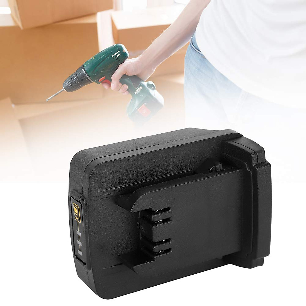 Fafeicy Battery Adapter, Electric Drill Accessory Built‑in PCBA for Makita 18V to for, with Exquisite Craftsmanship, Light and Practical, for Makita 18V Lithium Ion