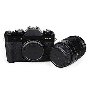 2 Pack X Mount Body Cap Cover & Rear Lens Cap for Fuji Fujifilm X-T5 X-T4 X-T3 X-T2 X-S20 X-S10 X-T30 X-T20 X-T200 X-H1 X-H2 X-H2S X-PRO3 PRO2 X-E4 X-E3 X-A7 X-A5 & More Fujifilm X Mount Camera & Lens