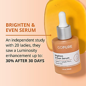 goPure Actives Serum Trio Set - Radiant Vitamin C Serum, Hydrating Hyaluronic Acid Serum, Retinol and Bakuchiol Serum for Visibly Bright, Smooth, and Firm Looking Skin - Set of 3, 1.0 fl oz