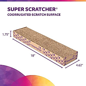 SmartyKat (4 Count) Super Scratcher Corrugated Cat Scratcher, Catnip Infusion Technology - Brown, Single Wide (Old Pkg), 4 Count