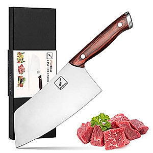 imarku Cleaver Knife, 7-inch Meat Cleaver German High Carbon Stainless Steel Chopping Knife with Ergonomic Handle and Gift Box,Multipurpose Chinese Chef's Knife,Chinese Cleaver for Kitchen&Restaurant
