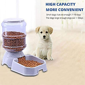 whatBYDs Dog Cat Large Automatic Feeder Bowl Food Water Dispenser Non-Spill Pet Container Flatware 3.8L - Black for Water Apple