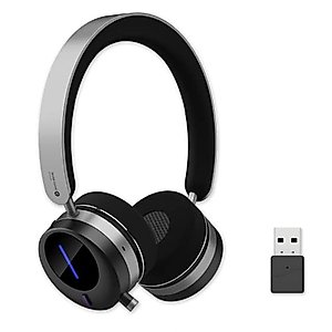 OPUXT Alcatel-Lucent Wireless Headset with Microphone - Stereo Headphones with Active Noise Canceling (ANC) - Connect PC/Mac/Mobile via Bluetooth -Works w/Teams, Zoom & More-MS/UC Compatibility