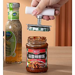 Jar Opener For Weak Hands, Adjustable Effortless Arthritis Jar Opener For Seniors, Stainless Steel Twist Lid Opener Kitchen Accessories Opener, Bottle Opener For Arthritic Hands(Bend White)