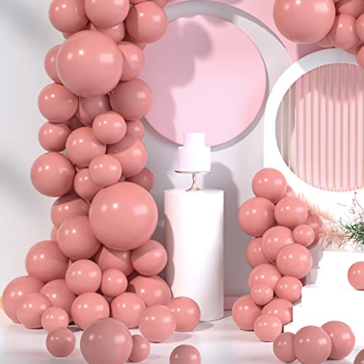 83Pack Retro Dusty Pink Balloons 18/12/10/5 Inch Matte Latex Helium Balloons for Dusty Rose Party Coral Birthday Baby Shower Bridal Shower Wedding Decorations Supplies