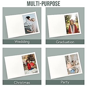 Golden State Art, Pack of 25, 5x7 Photo Folders, Cardboard Picture Frame, Paper Photo Frame Cards, Greetings/Invitation Cards, Special Events: Graduation, Christmas, Wedding (White)