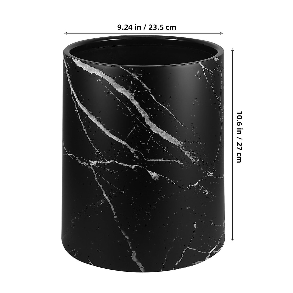 VOSAREA Marble Trash Can 12L Round Garbage Bin Double Layer Waste Basket Container for Bathrooms Kitchens Home Office Hotel B