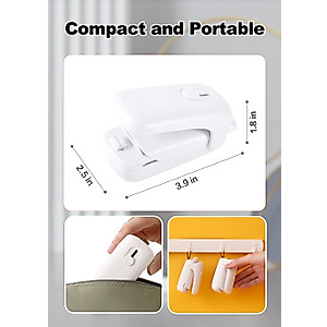 NOBVEQ Mini Bag Sealer, Handheld Heat Vacuum Sealer, Cutter with Lanyard and 2 in 1 Heat Sealer , Portable Bag Resealer Machine for Plastic Bags Food Storage Snacks Freshness