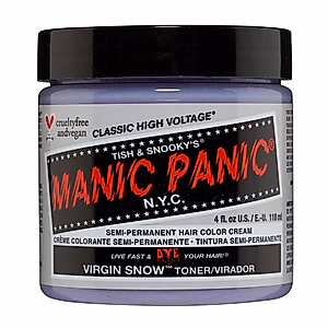 MANIC PANIC Virgin Snow Blonde Toner - Semi Permanent Hair Dye - For Light Blonde Hair Or Bleached Hair - Removes Brassiness (4oz)