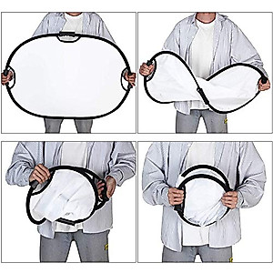 BDDFOTO 24"x35"/60x90cm Reflector Photography 5-in-1, Ellipse Light Reflector Multi-Disc with Bag Translucent, Silver, Gold, White and Black for Studio Photography Lighting and Outdoor Lighting