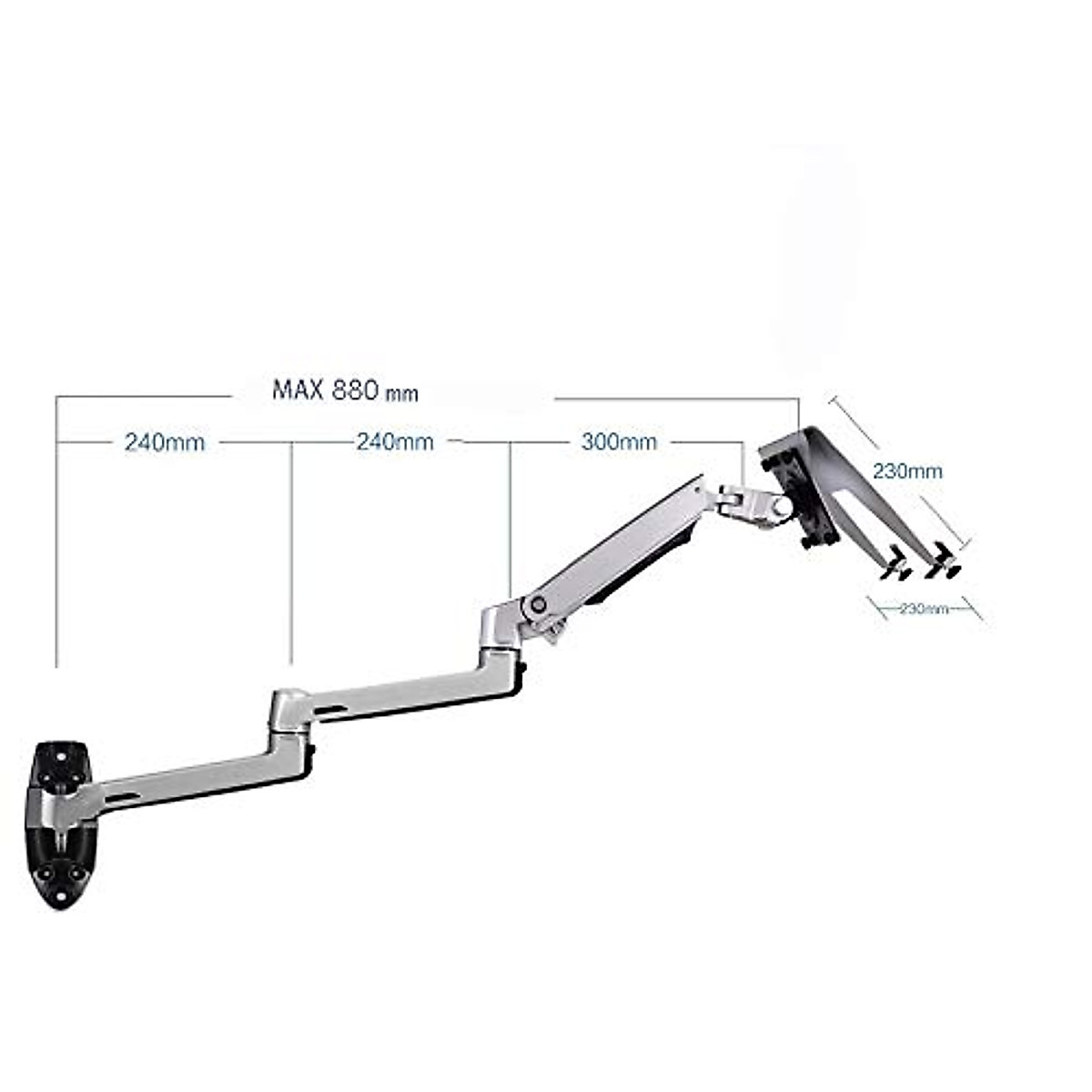 Wall Mount Laptop & Monitor Holder - Ultra Long Full Motion