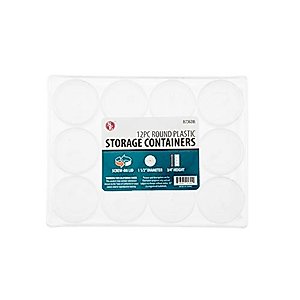 SE 12-in-1 Round Containers with Screw-On Lids Inside Storage Box, 1-1/2", Translucent - 8736DB