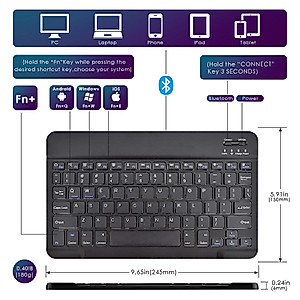 DETUOSI iPad 9.7" Case with Keyboard for iPad Air 2/ Air 1, iPad Pro 9.7, iPad 9.7 inch 2017/2018 (5th/ 6th Gen), Detachable Wireless Keyboard + Multiple Angle Stand PU Leather Cover for iPad 9.7-inch