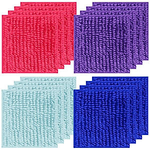 16 Pcs School Locker Bulk Carpet Locker Rug Locker Organizer School Locker Bulk 10 x 10 Square Locker for School Locker Class Accessories (Pink,Cyan,Dark Blue,Purple)