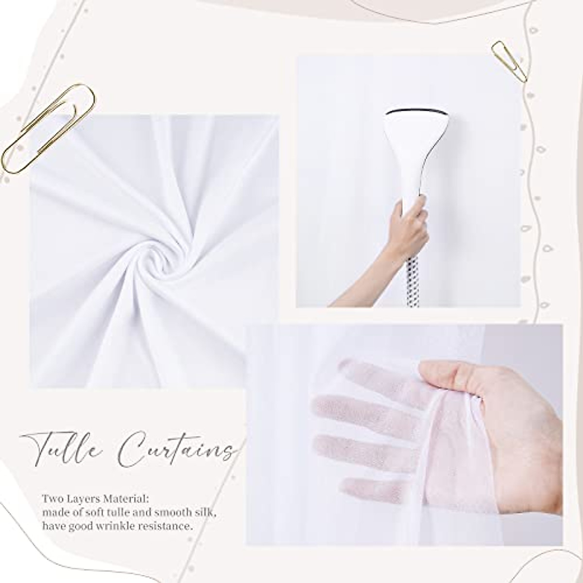 White Backdrop Curtains Sheer Tulle Backdrop for Parties 5ftx7ft Baby Shower Background for Wedding Party Ceremony Photo Backdrop