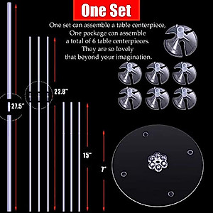 6 Sets Balloon Stand Kit, Table Balloon Stand Holder, Reusable Centerpiece with Base for Birthday Decorations, Party, Wedding and Graduation Decorations