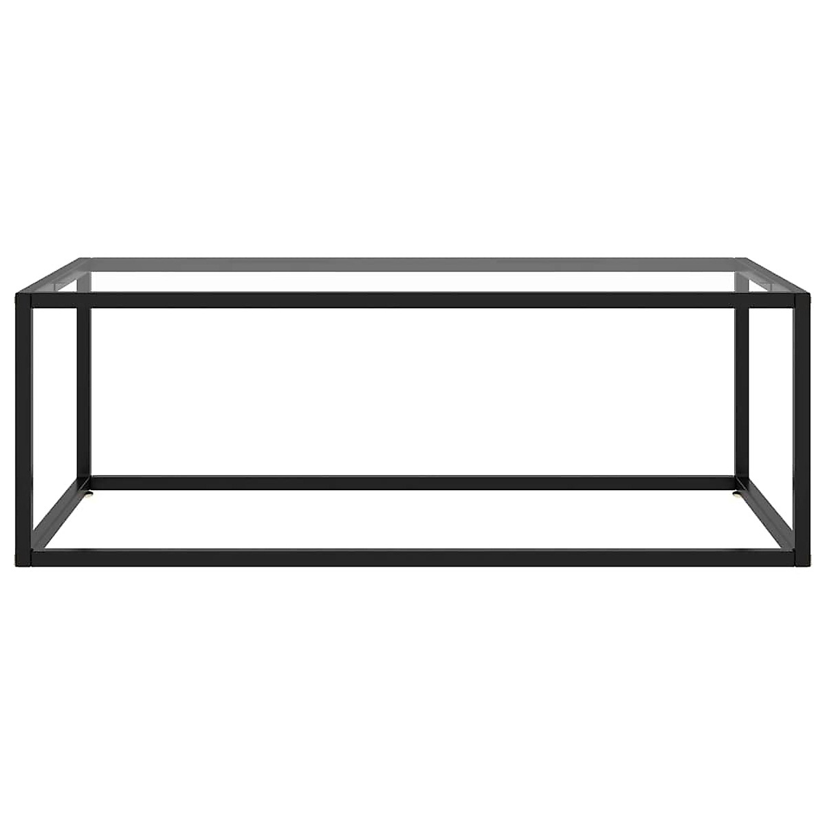 QJBSAVVA Coffee Table Black with Tempered Glass 39.4"x19.7"x13.8",Bedside Tables Side Tables End Tables Entrance Tables Suitable for Meeting Rooms, Reception Rooms, Offices
