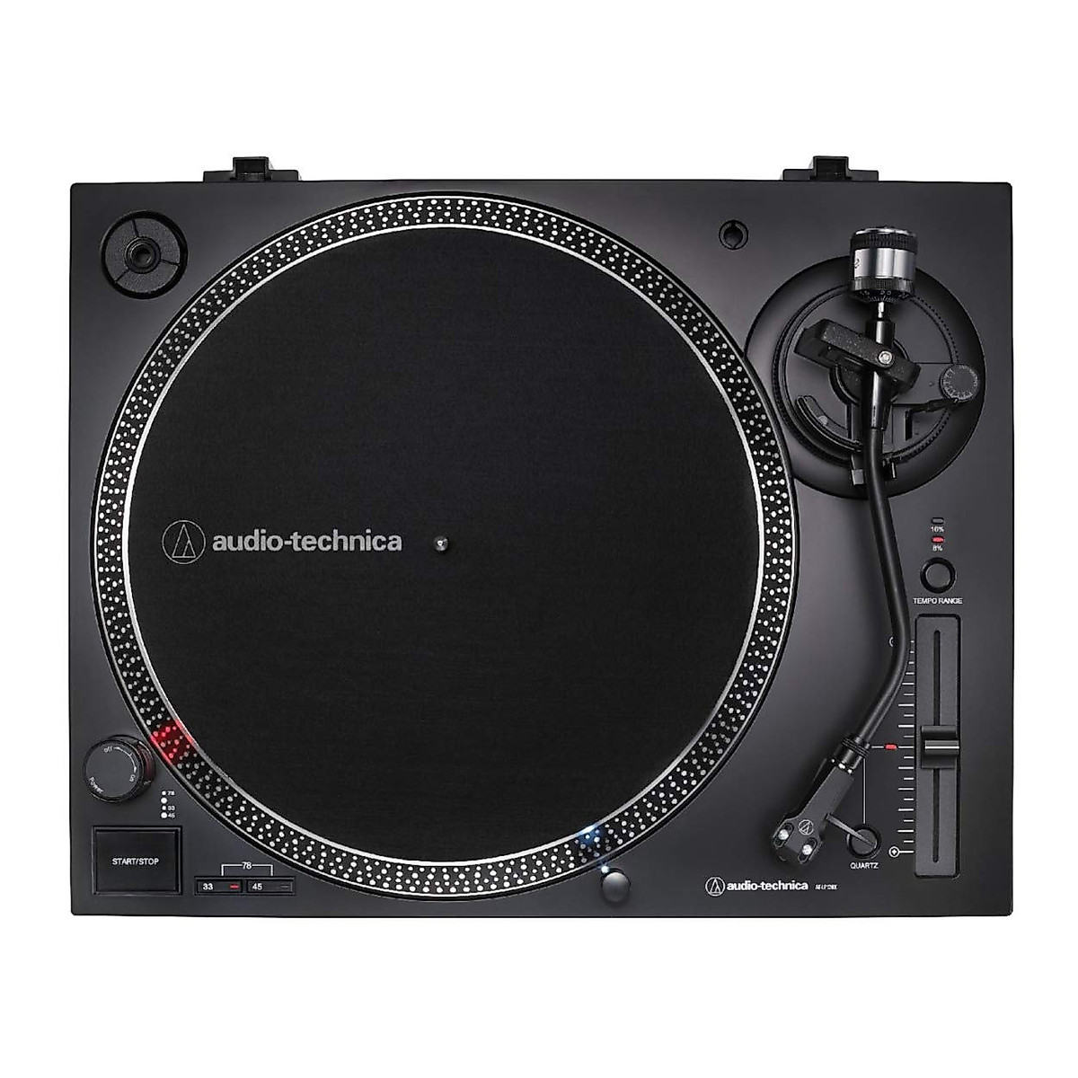 Audio-Technica AT-LP120XUSB Direct-Drive Analog and USB Turntable (Black) Bundle with Powered Bluetooth Studio Monitors and Digital Turntable Stylus Scale (3 Items)