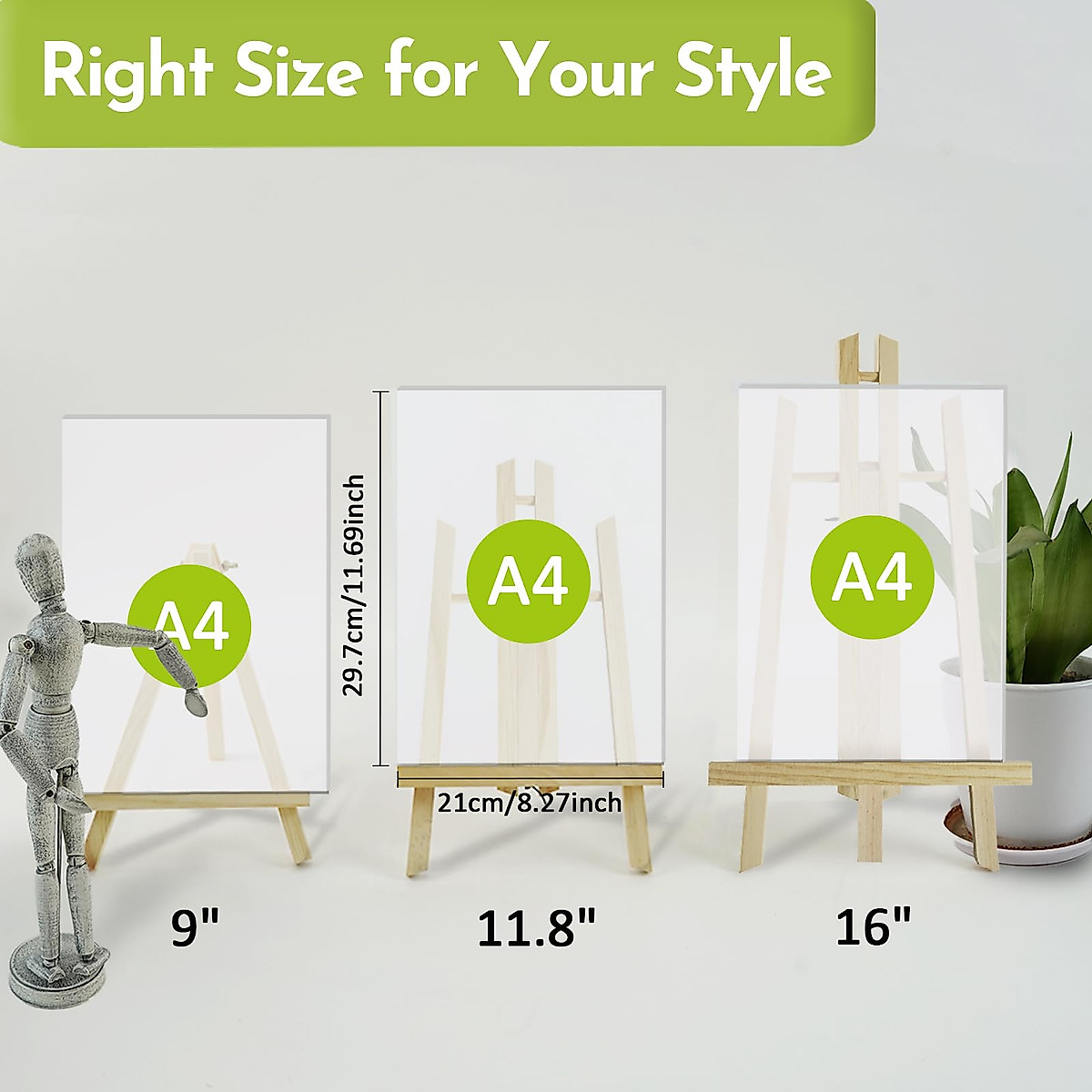 CONDA 12 Pack 11.8" Tabletop Easel, Portable A-Frame Tripod Tabletop Easel Set for Painting Party & Displaying Canvases, Photos, Display Tripod Holder Stand for Students Kids Beginners